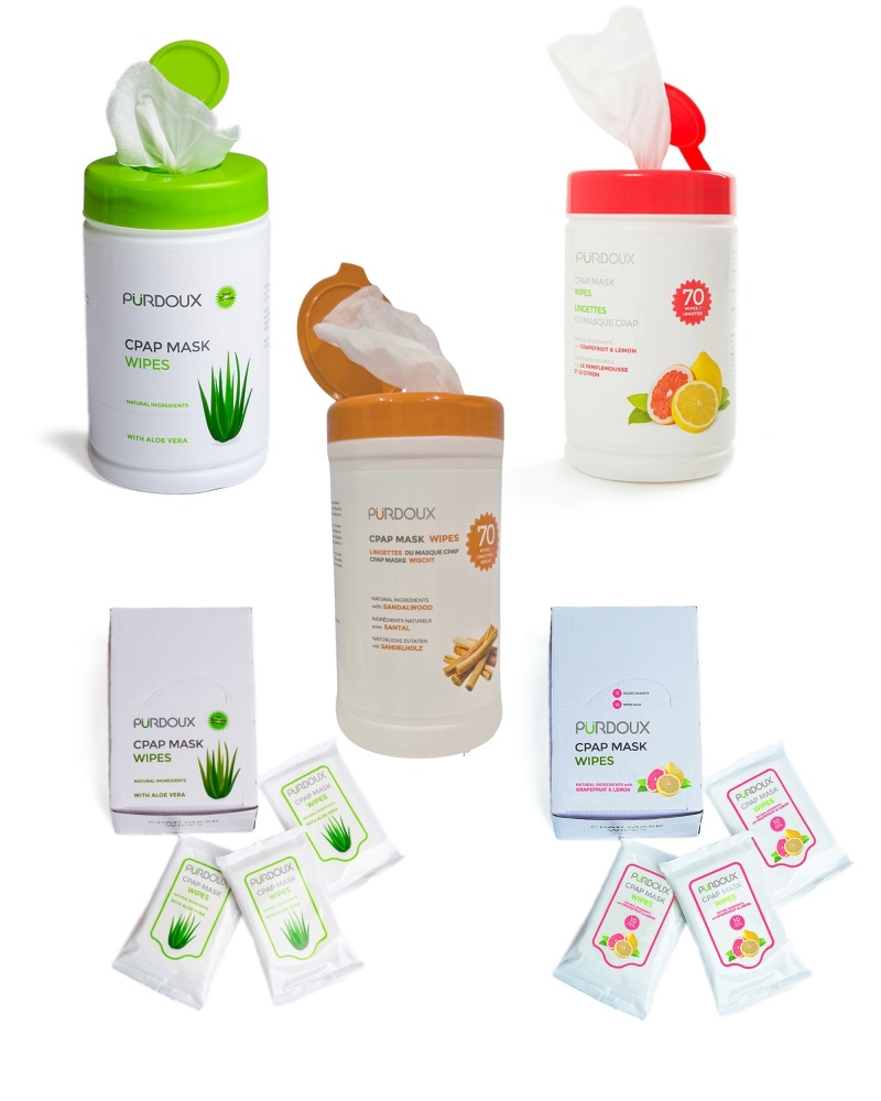 CPAP BiPAP + Oxygen Mask Cleaning Wipes + Travel Wipes by Purdoux ...